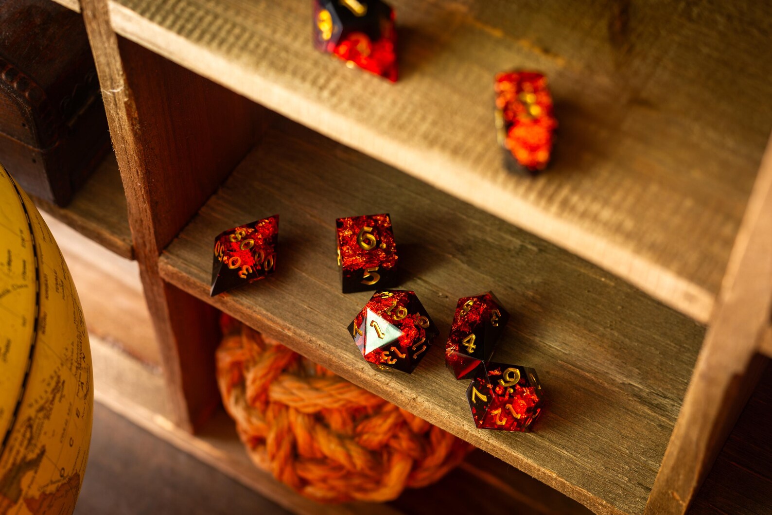 Dark Red Blood Handmade Resin Dice Set RPG Game DND MTG Tabletop Gaming ...