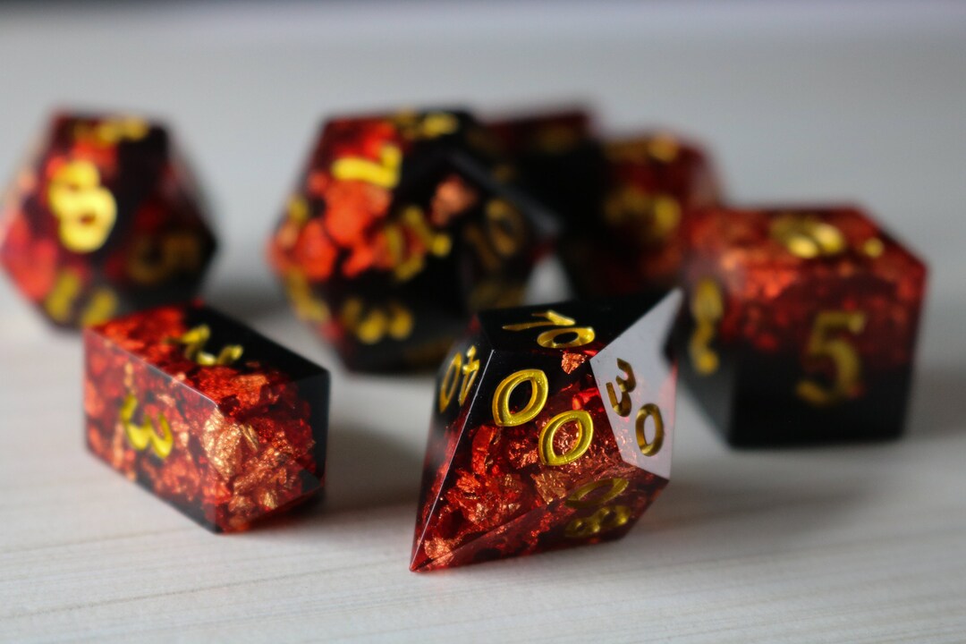 Dark Red Blood Handmade Resin Dice Set RPG Game DND MTG Tabletop Gaming ...