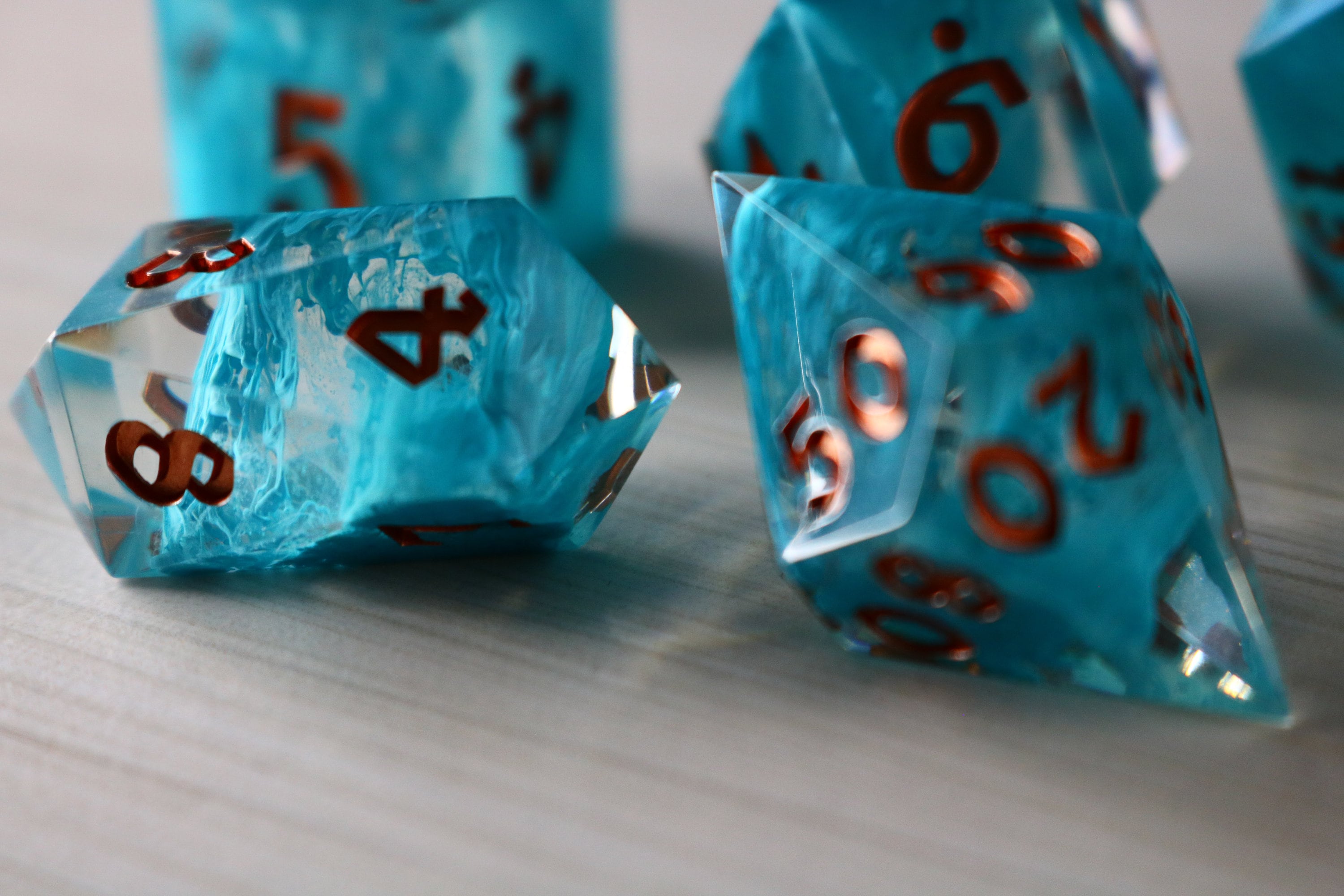 Blue Smoke Handmade Resin Dice Set RPG Game DND MTG Tabletop - Etsy