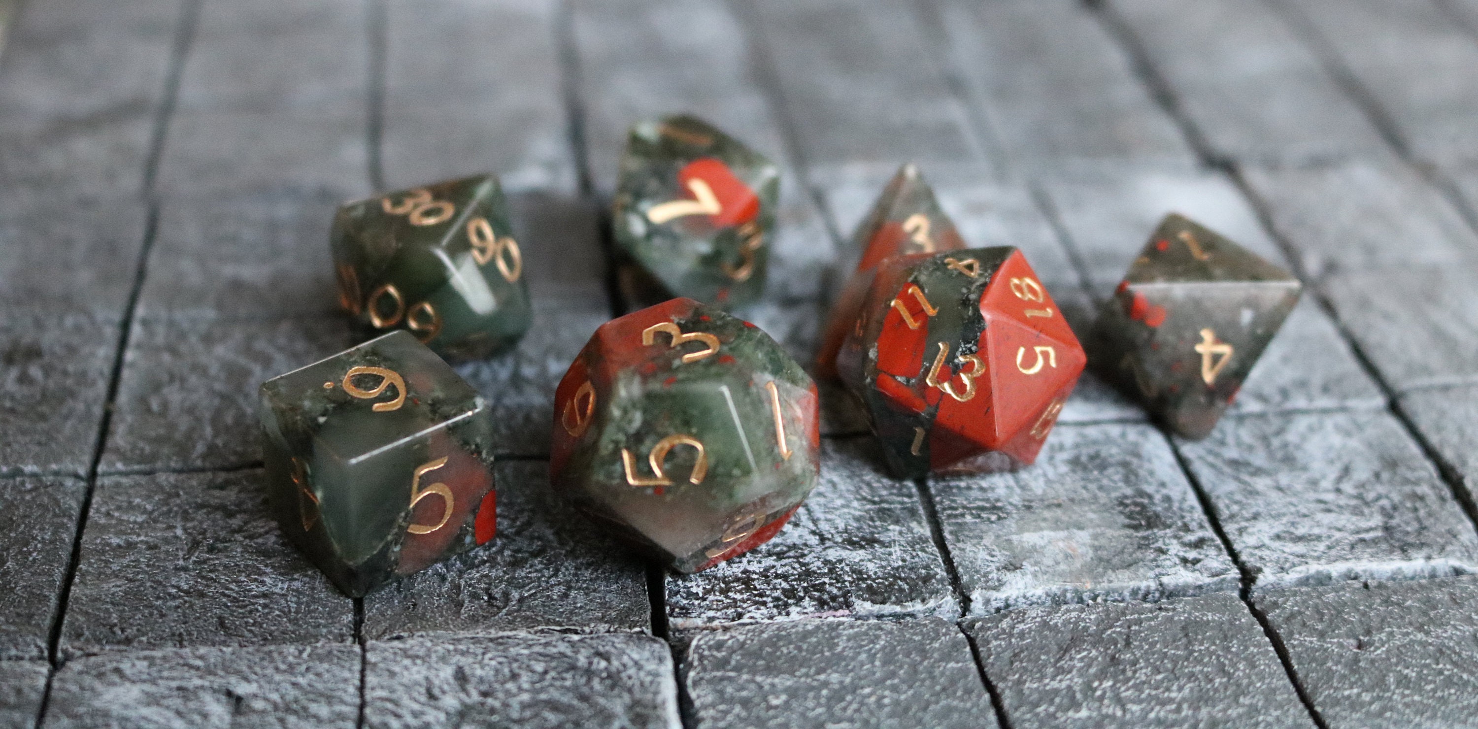 Gemstone African Bloodstone Hand Carved Polyhedral Dice Dnd | Etsy