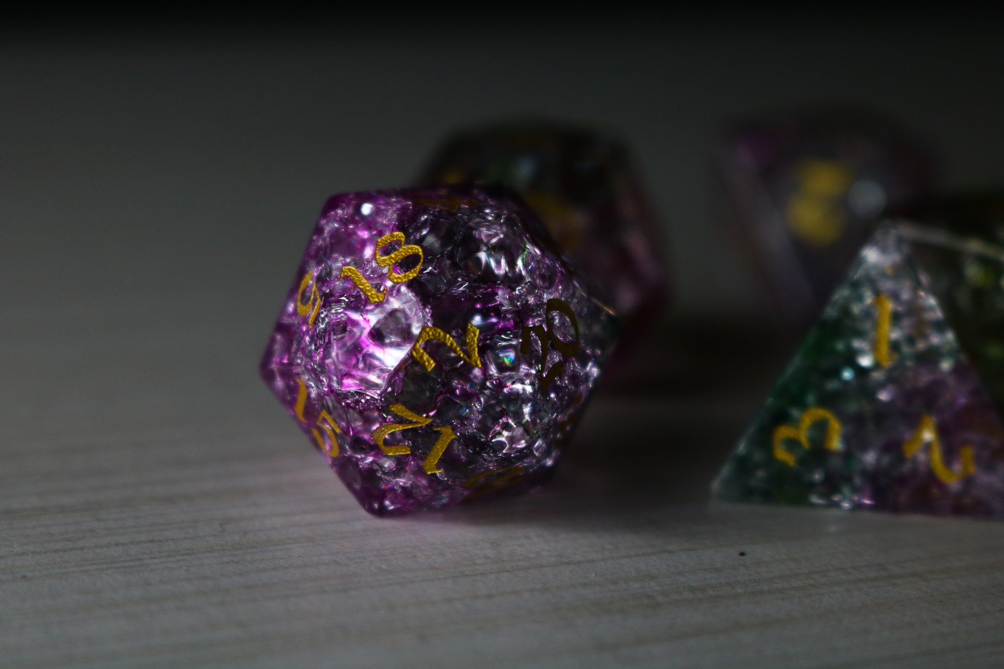 Dark Nox Forge Fire Glass and Box Polyhedral Dice DND Set - Etsy