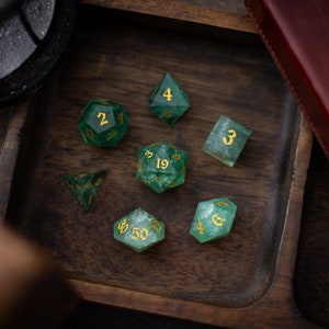 Green Fluorite Gemstone Dice (chlorophane) Hand Carved Polyhedral Dice ...