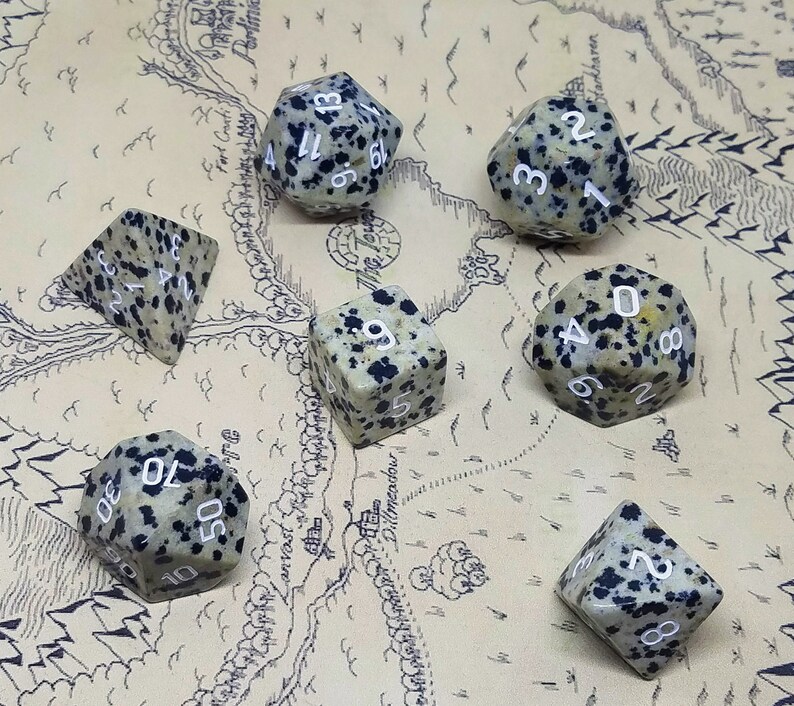 Gemstone Spotted Stone Hand Carved Polyhedral Dice Dnd Dice | Etsy