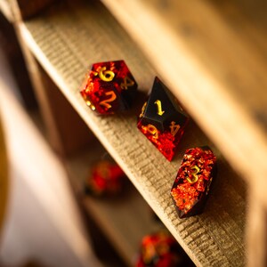 Dark Red Blood Handmade Resin Dice Set RPG Game DND MTG Tabletop Gaming ...