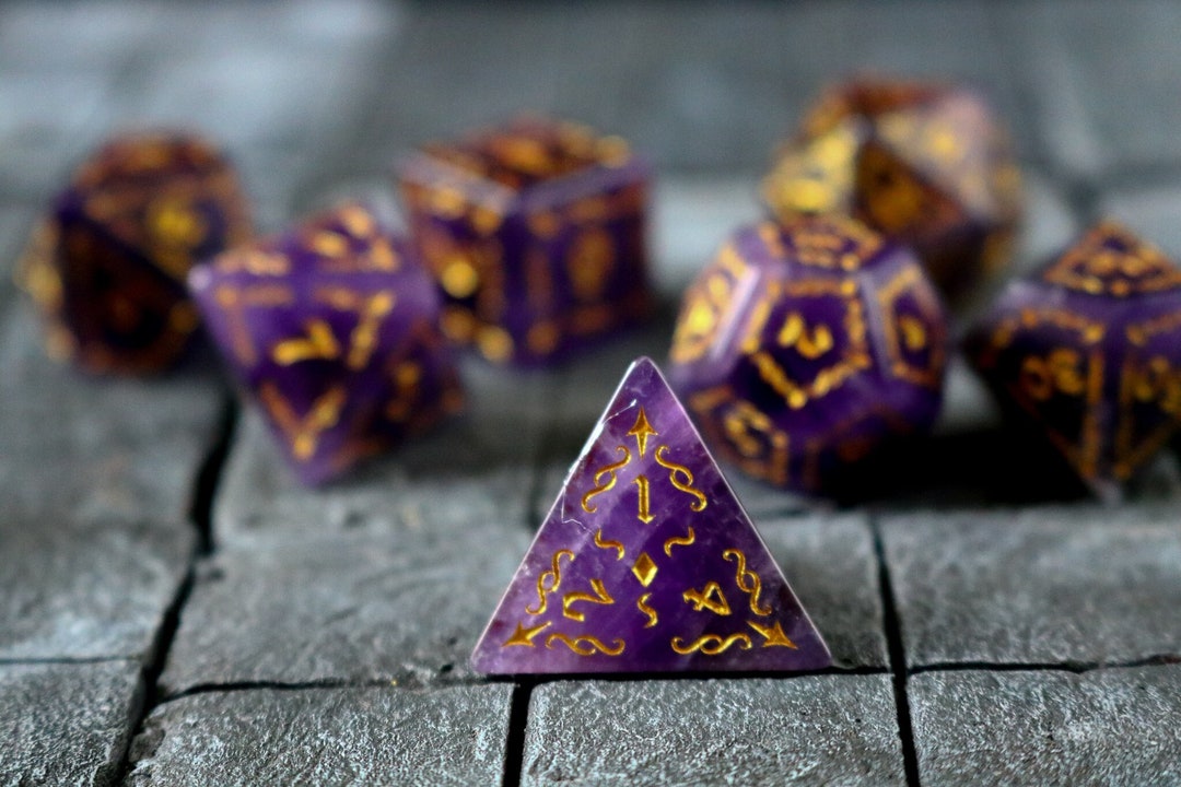 Vine Spike Gemstone Purple Amethyst Dice (with Box) Dice Set - Etsy