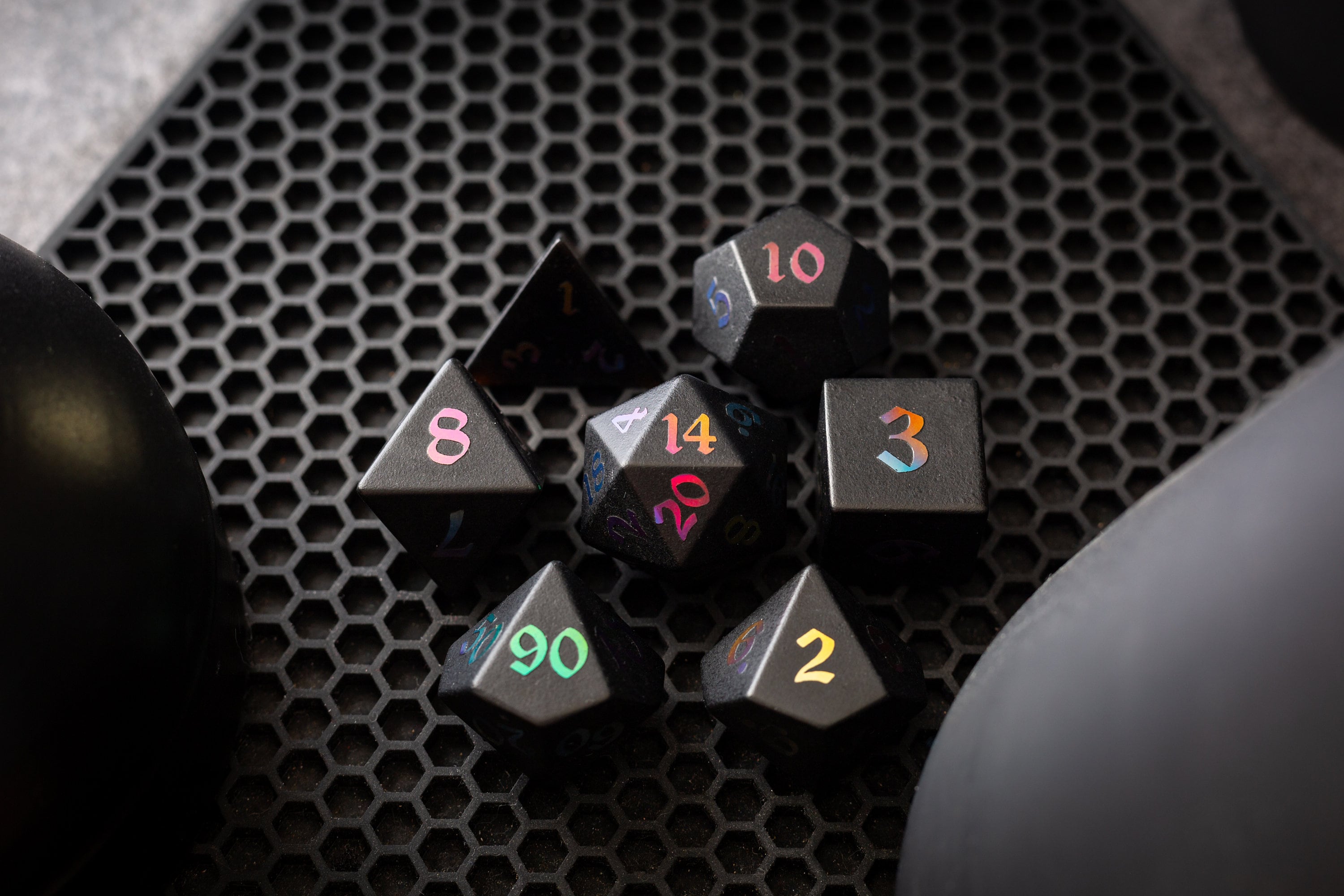 Inked Black Night Raised Obsidian Hand Carved Dice (and Box) DND Set - Etsy
