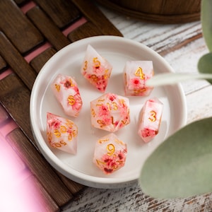 Pink Blossom Handmade Resin DND Dice Set MTG Tabletop Gaming - Etsy New ...