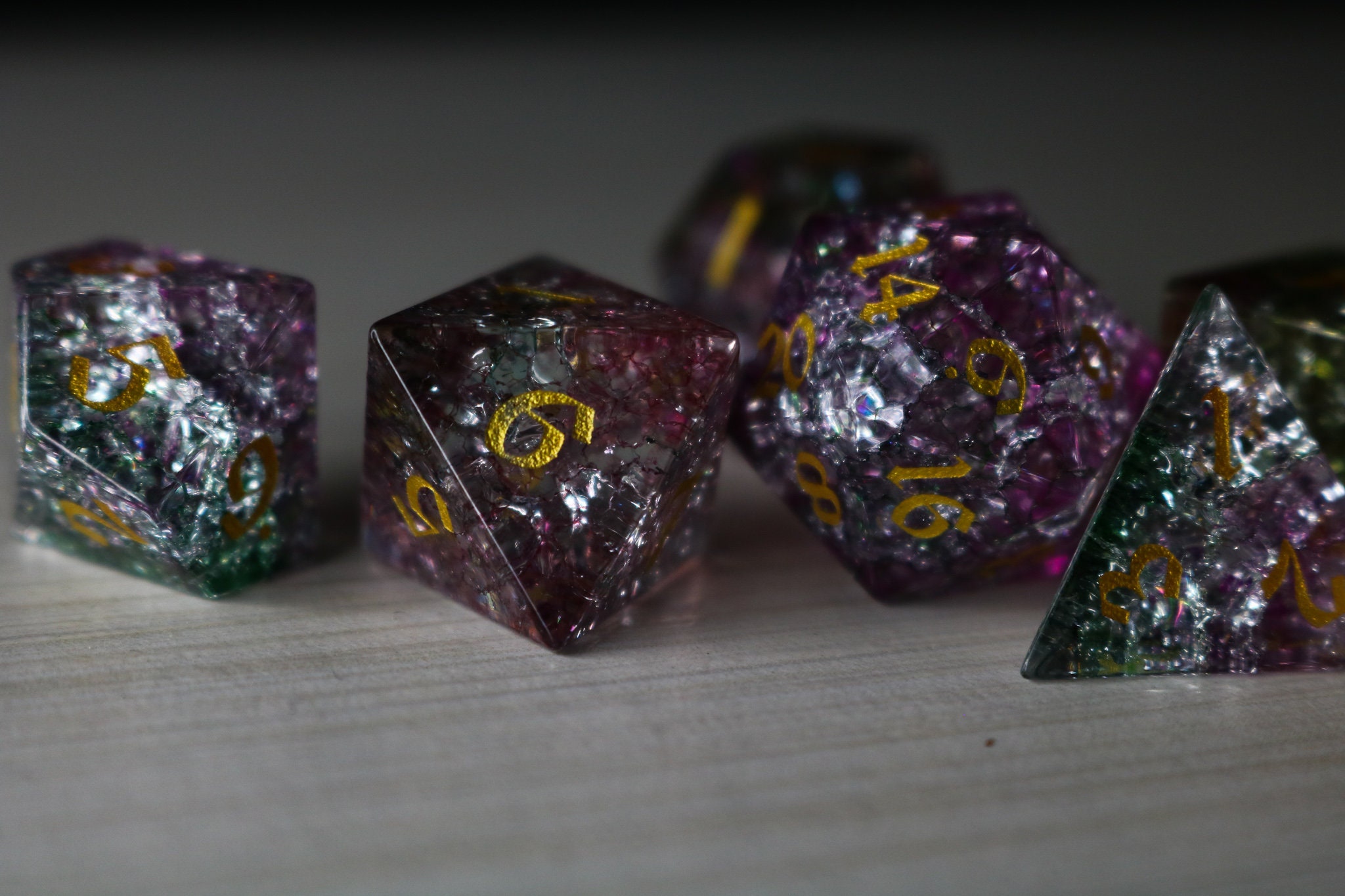 Dark Nox Forge Fire Glass and Box Polyhedral Dice DND Set - Etsy