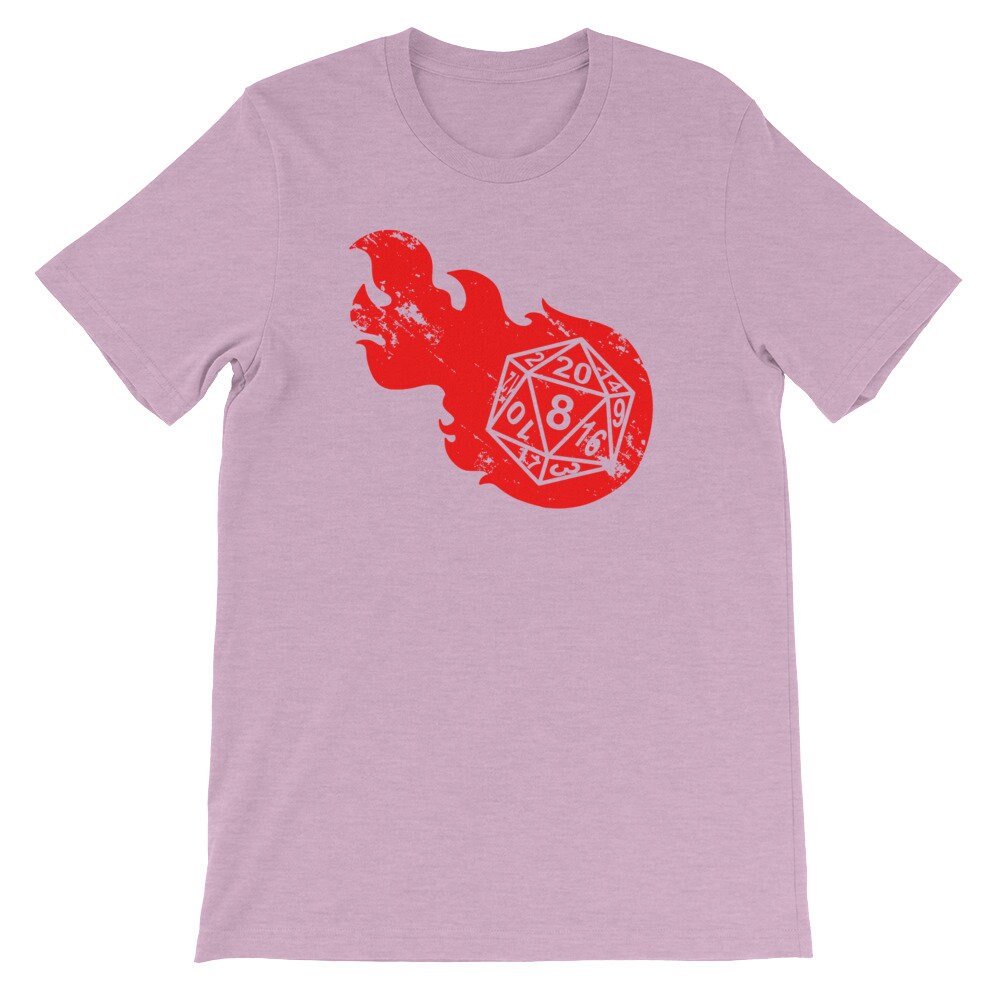 Fantasy T-Shirt Flaming D20 DND Gift For Dnd D20 Gift | Etsy