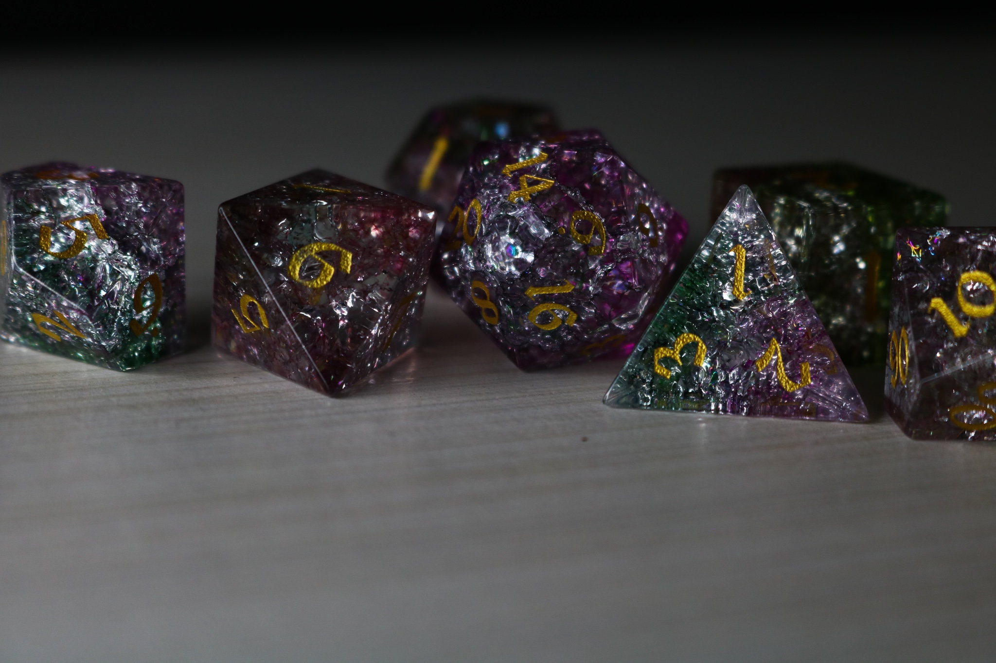 Dark Nox Forge Fire Glass and Box Polyhedral Dice DND Set - Etsy