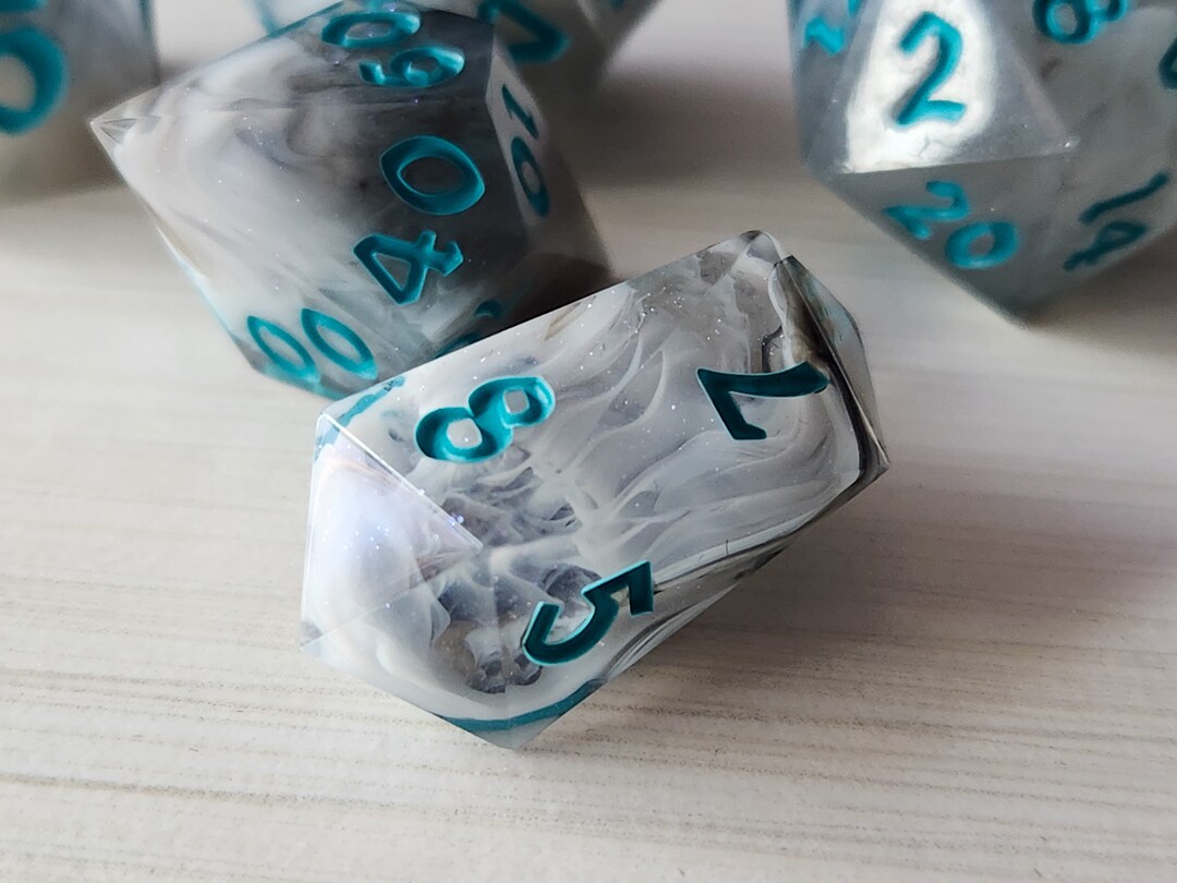 Blue Cloud Handmade Resin Dice Set RPG Game DND MTG Tabletop - Etsy