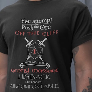 Fantasy T-shirt Orc Critical Fail DND Gift for Dnd D20 Gift Tee Game ...