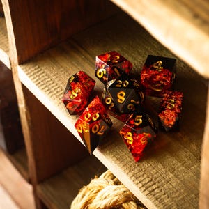 Dark Red Blood Handmade Resin Dice Set RPG Game DND MTG Tabletop Gaming ...