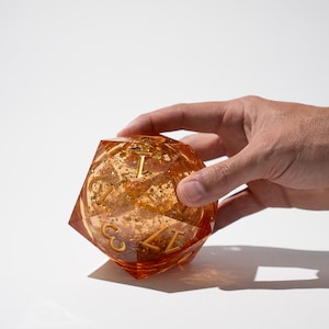 Massive Gold and Glitter Fireball Liquid Core 95MM Chonk Handmade Resin ...