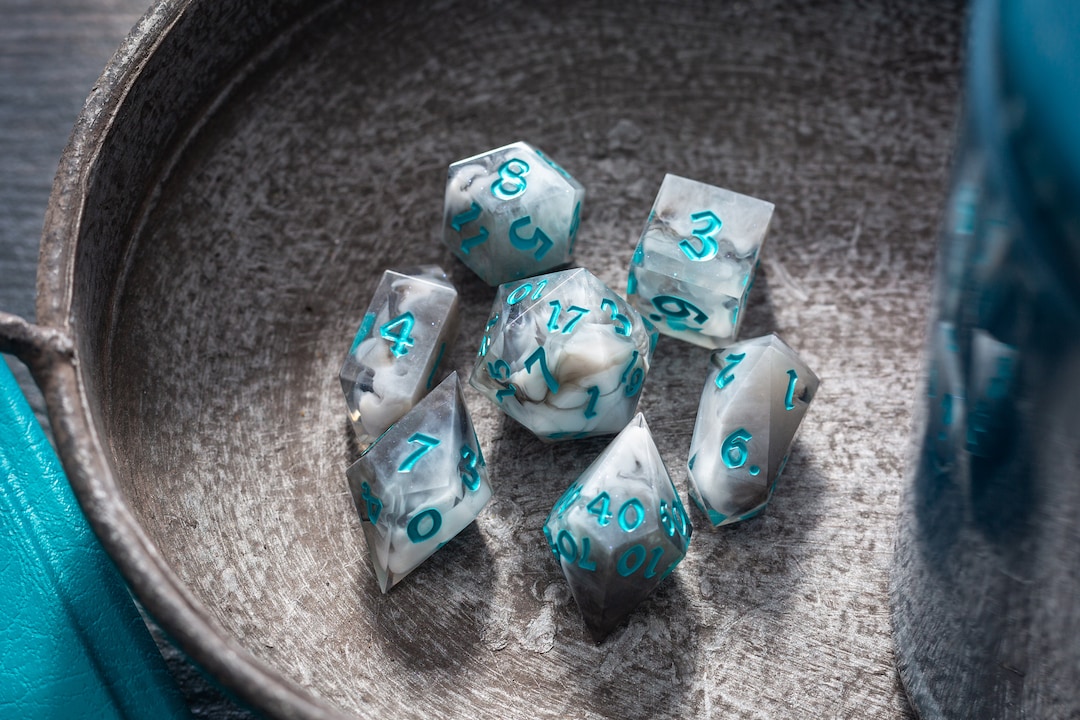 Blue Cloud Handmade Resin Dice Set RPG Game DND MTG Tabletop Gaming - Etsy