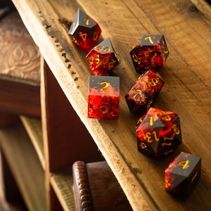 Dark Red Blood Handmade Resin Dice Set RPG Game DND MTG Tabletop Gaming ...