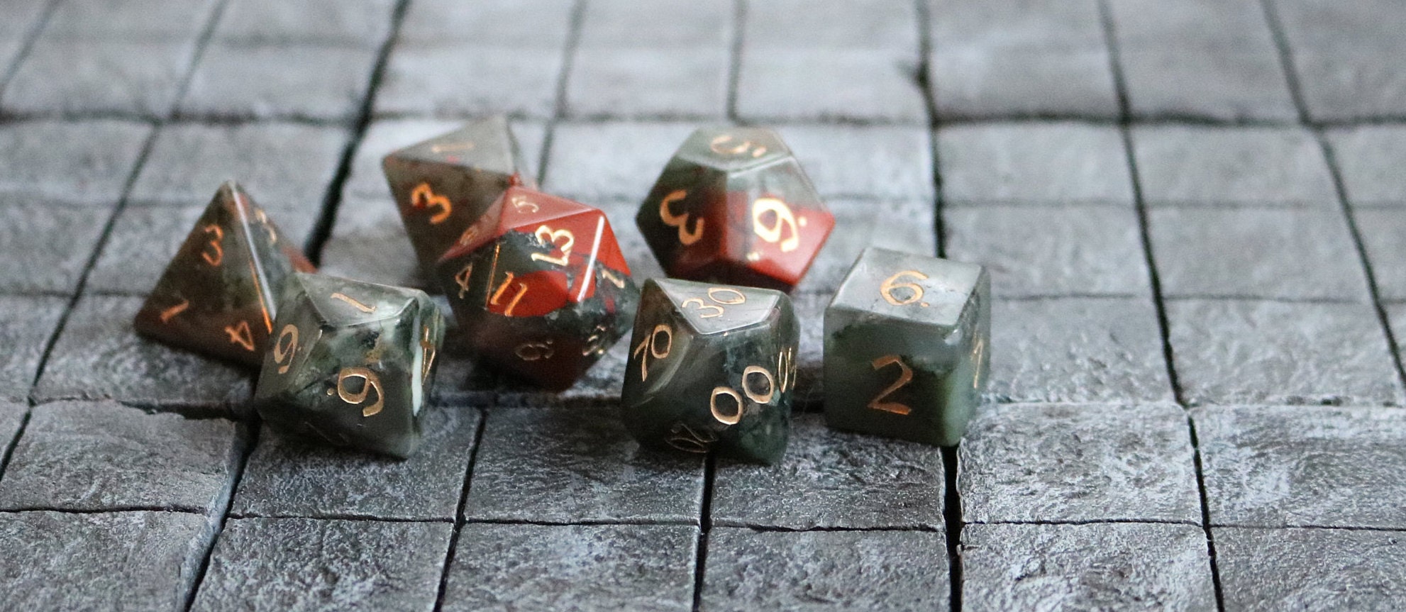 Gemstone African Bloodstone Hand Carved Polyhedral Dice Dnd | Etsy