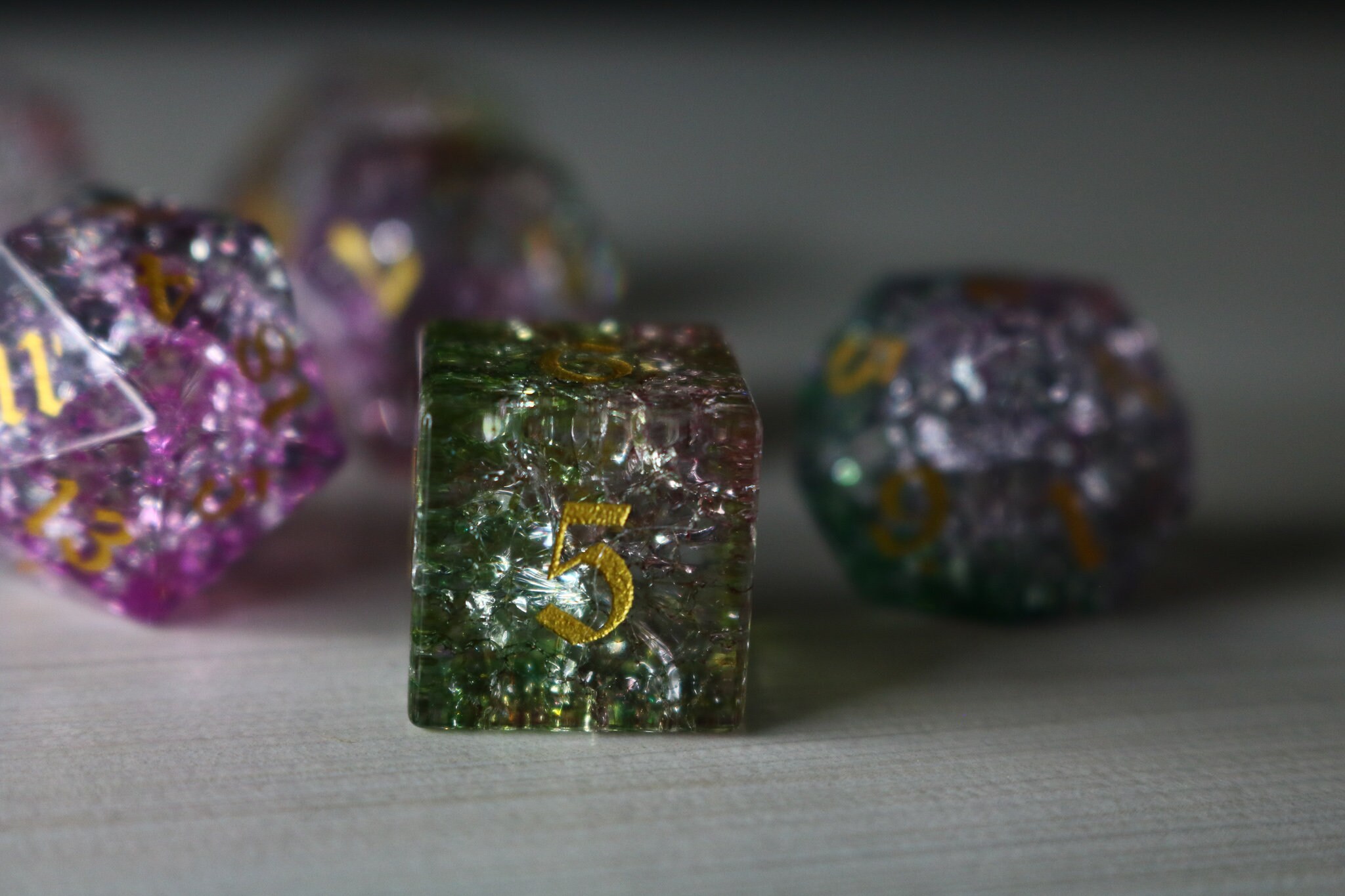 Dark Nox Forge Fire Glass and Box Polyhedral Dice DND Set - Etsy