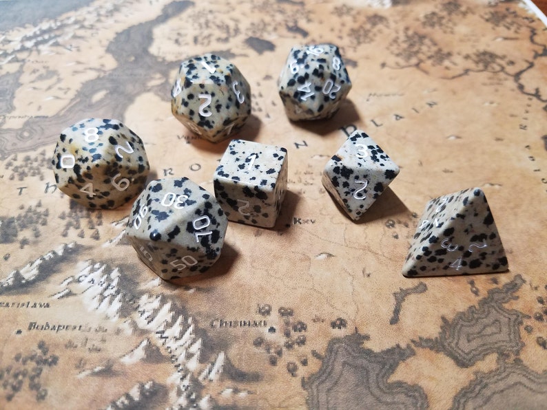 Gemstone Spotted Stone Hand Carved Polyhedral Dice Dnd Dice | Etsy