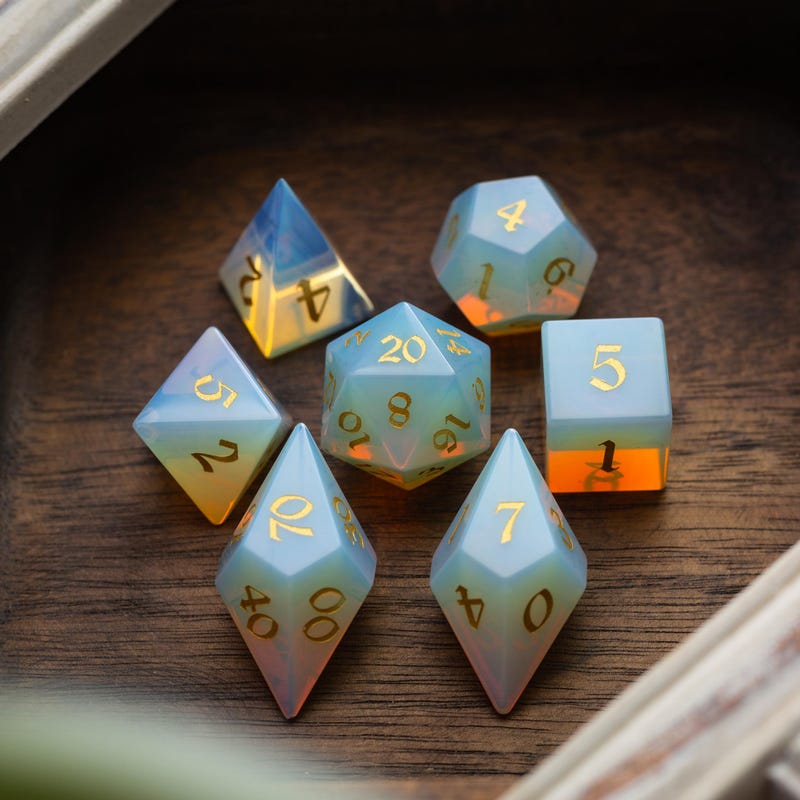 Dnd Dice Cut Gem Set - Etsy