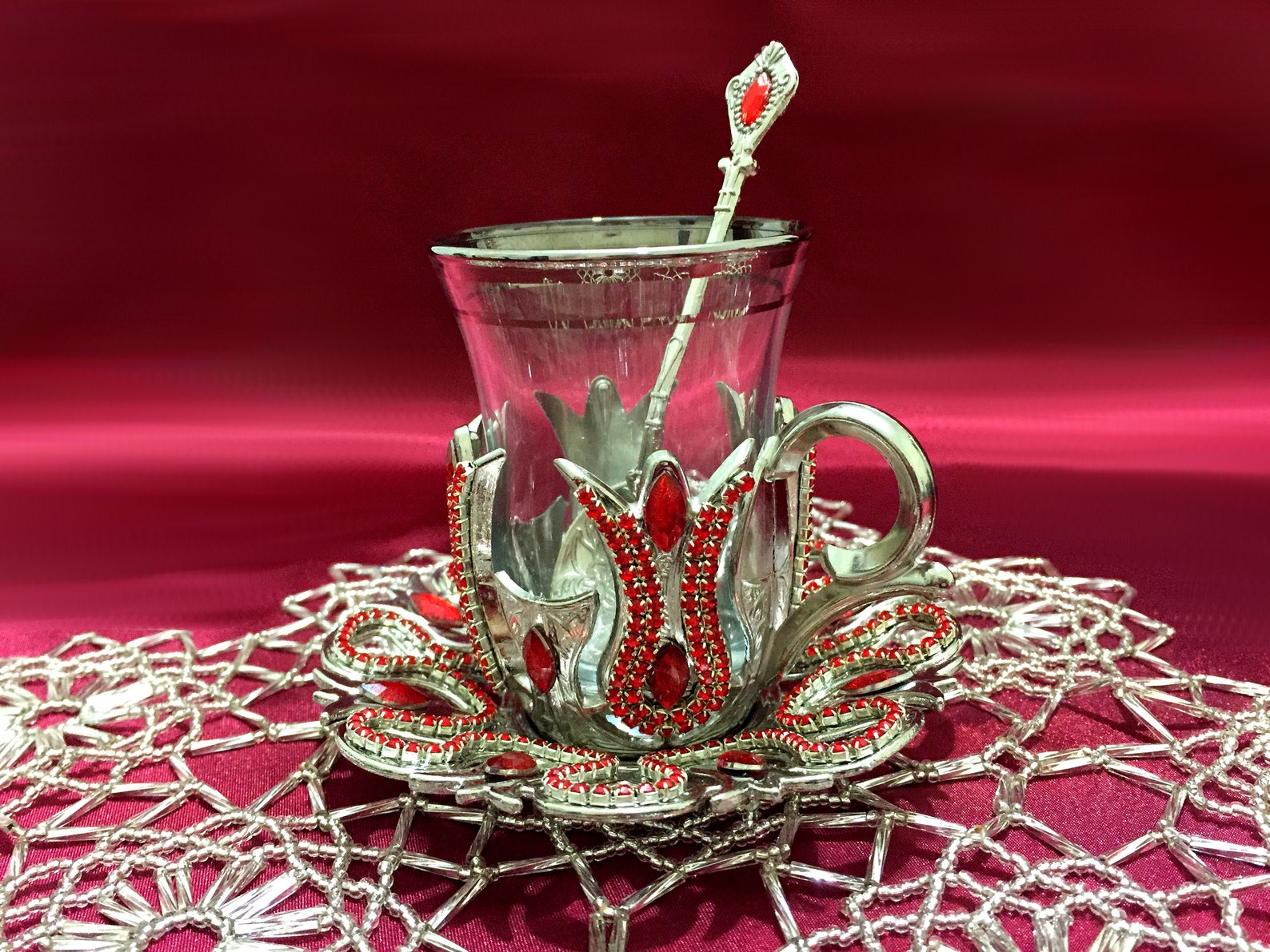 Turkish Cup Teacup Set Tea Cup Sets Tea Sets Red Tulip | Etsy