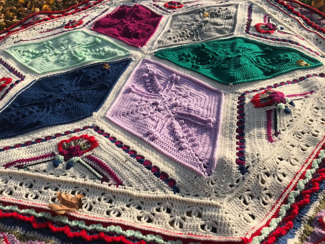 Crocheted Blanket Crochet Afghan Crochet Mandala Mandala - Etsy