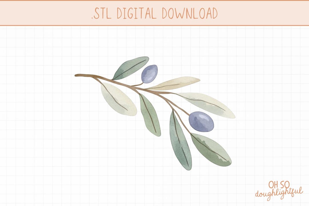 Olive Branch Cookie Cutter STL - Etsy