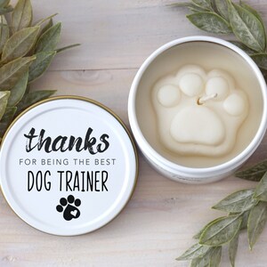 Dog Trainer Thank You Gift, 4 Oz. Paw Print Candle , Gift for Dog ...