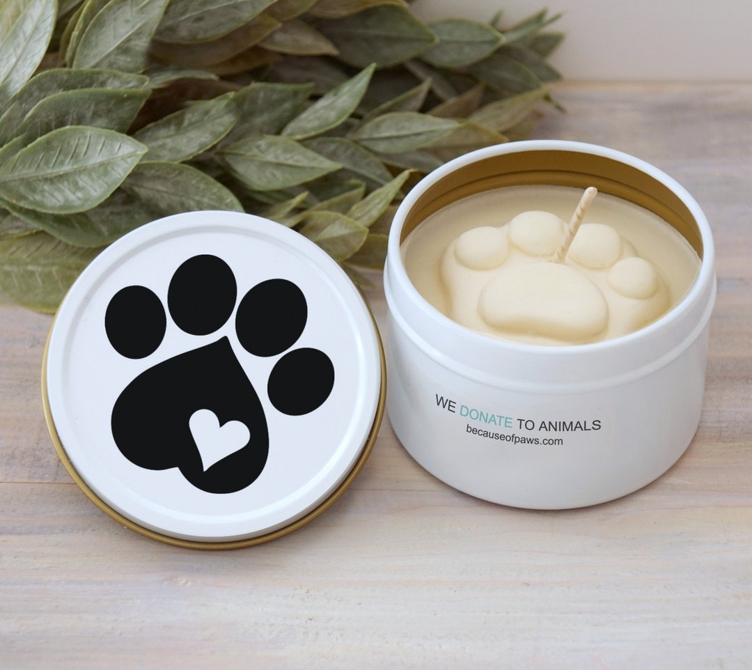Dog Lover Candle Gift, Paw Print 4 Oz. Candle, Handmade Candle for ...