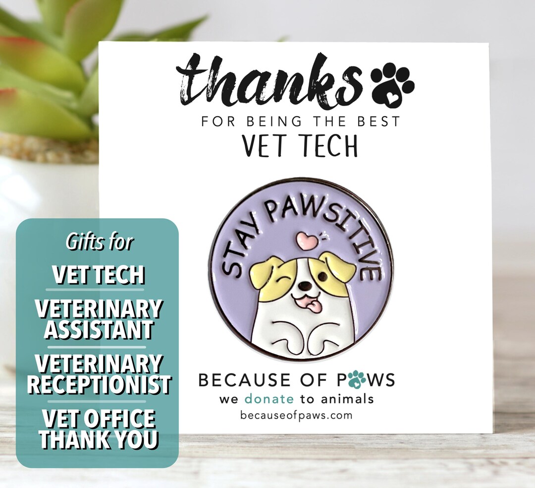 Vet Office Thank You Gift for Vet Tech, Veterinary Dog Scrub Pin, Vet ...
