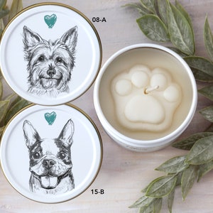 Paw Print Candle Gifts for Dog Lover, Personalized Dog Candle, Handmade ...