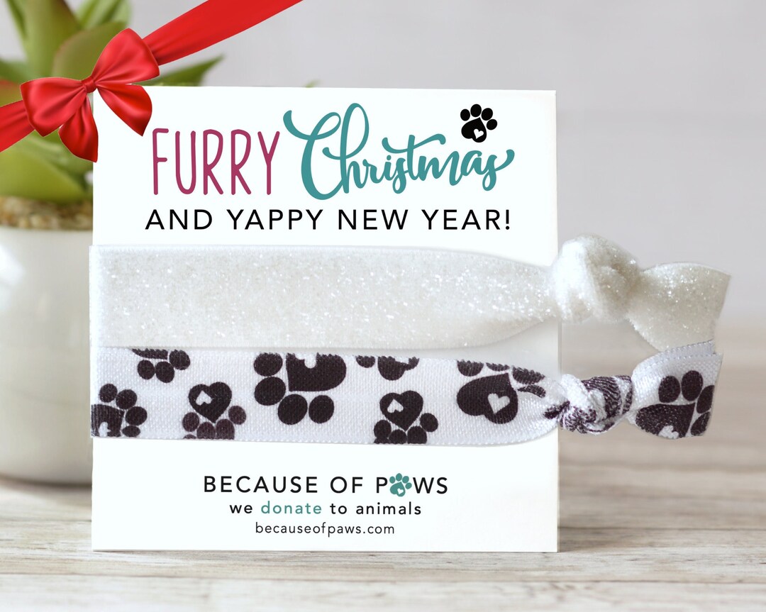 Dog Paw Print Hair Ties, Christmas Gift Set H4 - Etsy
