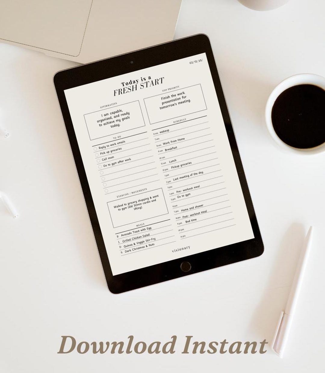 Digital Notepad Planner | Printable Daily Planner | PDF Planner ...
