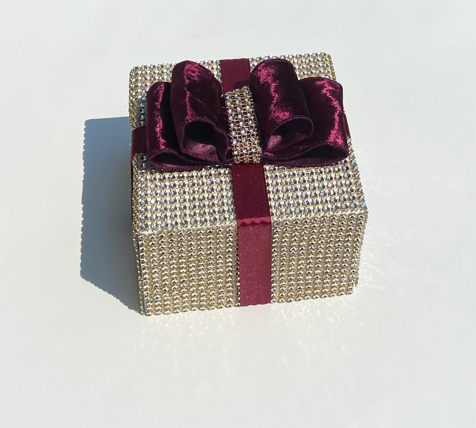Custom Gift Box Gold Glitter Gift Box Burgundy Gift Box - Etsy