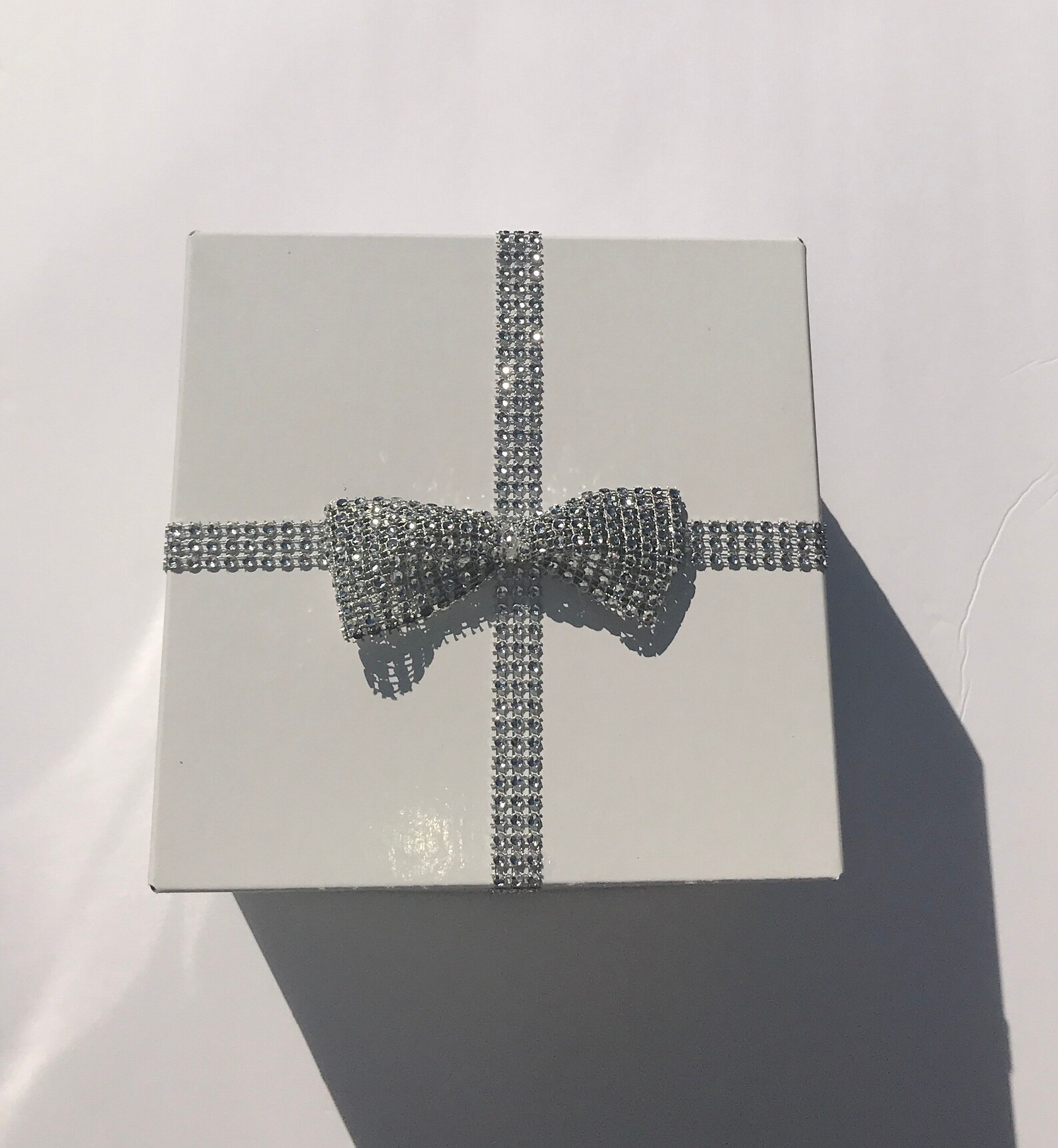 Large Gift Box Wedding White Rhinestone Gift Box Card Box - Etsy