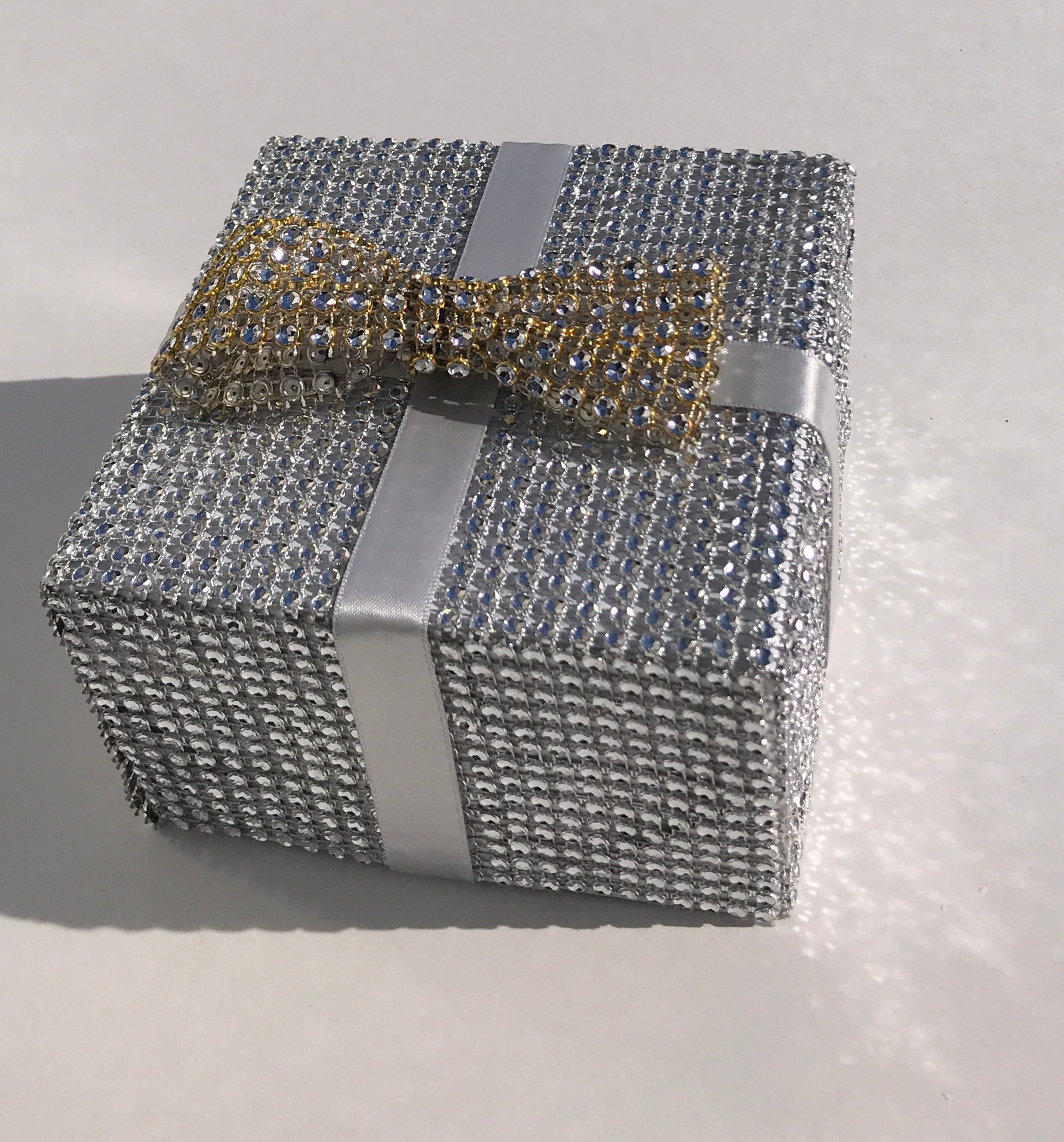 Small Gold and Silver Gift Box Gift Card Holder Bling Box | Etsy