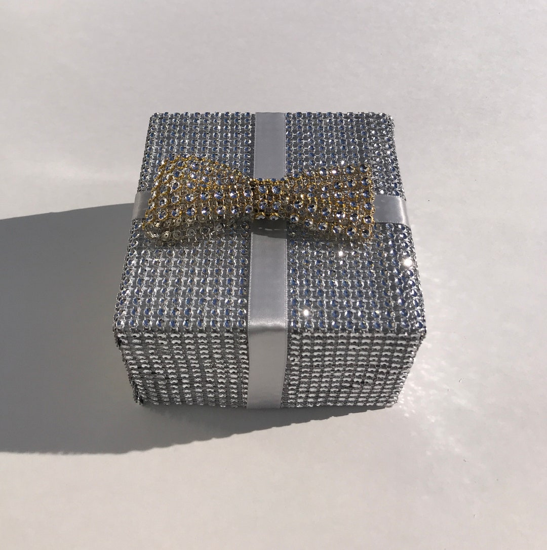 Small Gold and Silver Gift Box, Gift Card Holder, Bling Box, Birthday ...