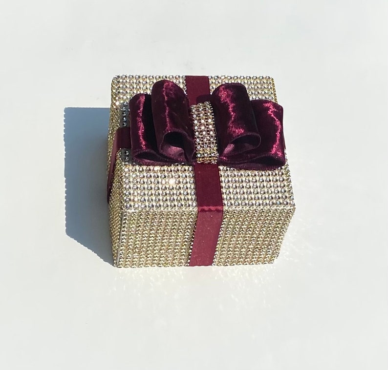 Custom Gift Box Gold Glitter Gift Box Burgundy Gift Box - Etsy
