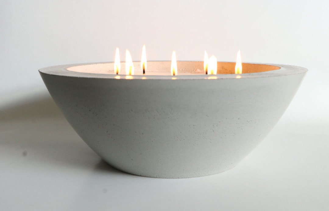 Extra Large Candle, Giant Candle, Concrete Cement Candle Bowl, Multi ...