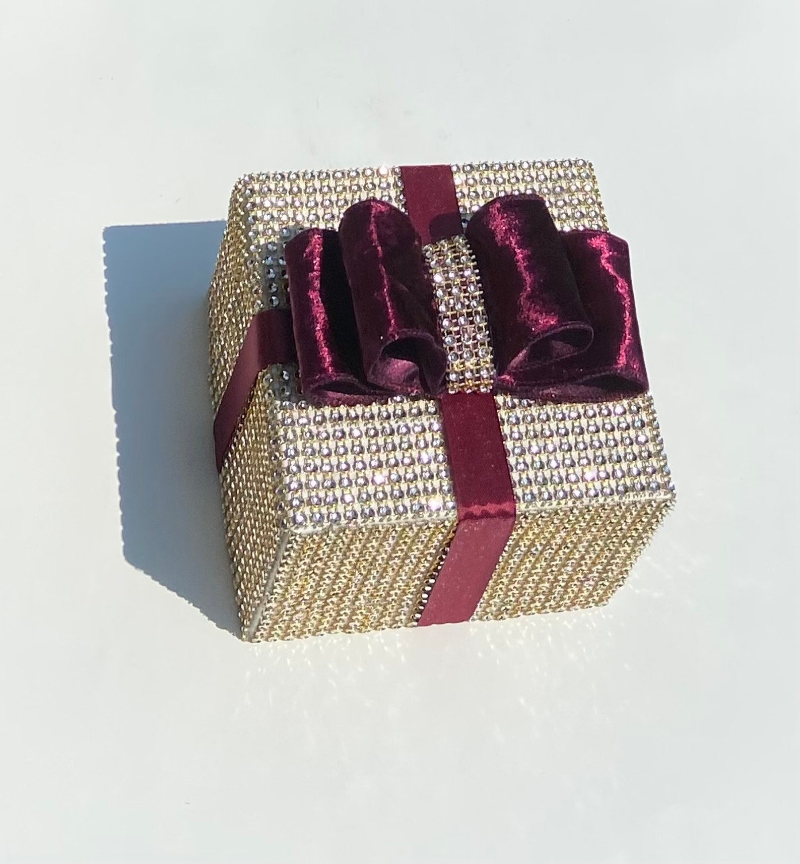 Custom Gift Box Gold Glitter Gift Box Burgundy Gift Box - Etsy