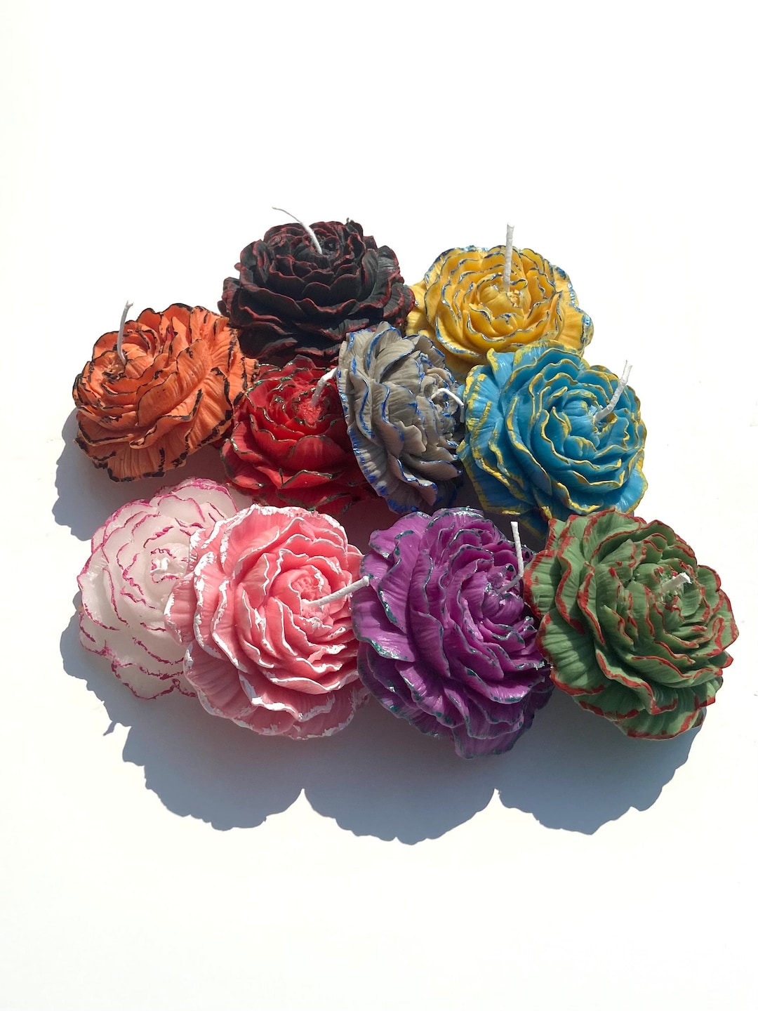 Floating Candles, Centerpieces, Colorful Water Candles, Peony Flower ...