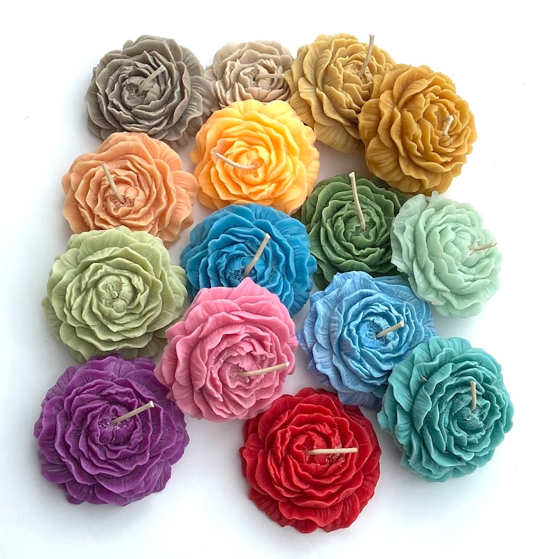 Candles With Flower Decor - Etsy