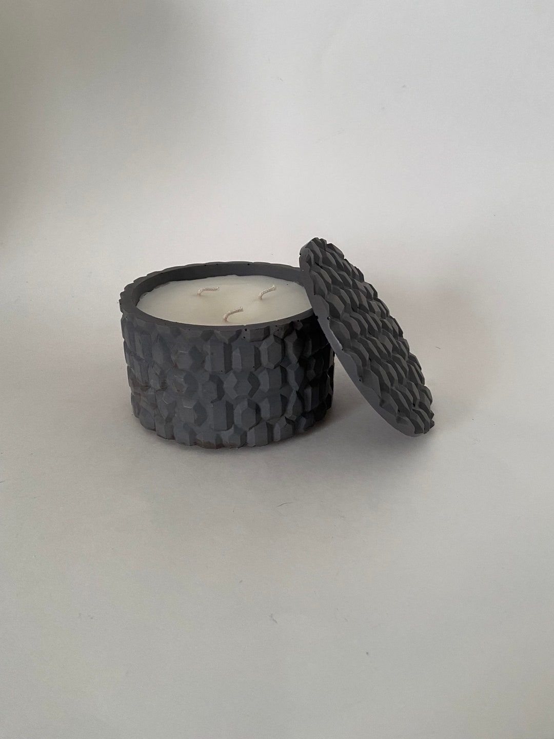 Concrete Candle Jars, 3 Wick Candle Jars, Colorful Concrete Candles ...