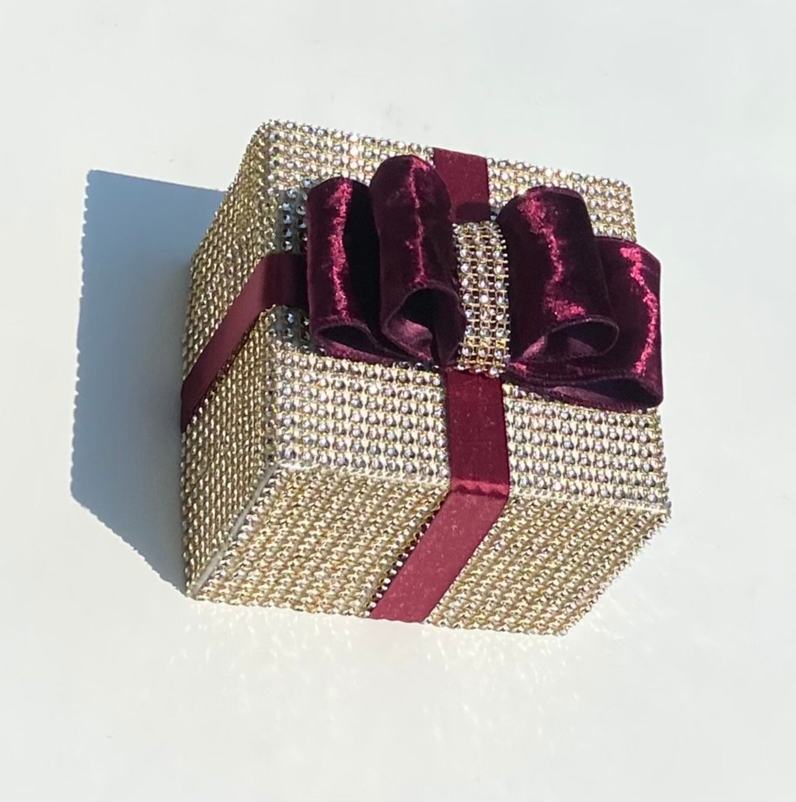 Custom Gift Box Gold Glitter Gift Box Burgundy Gift Box - Etsy