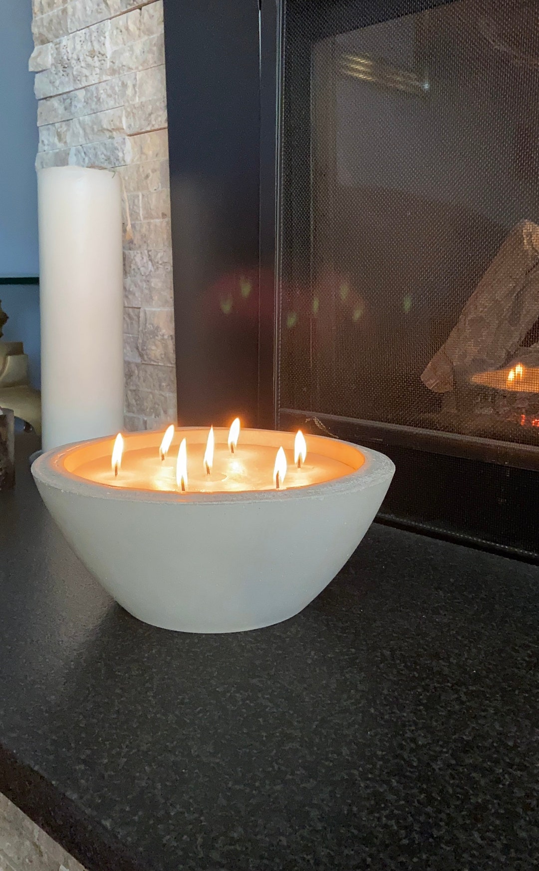Extra Large Candle, Giant Candle, Concrete Cement Candle Bowl, Multi ...