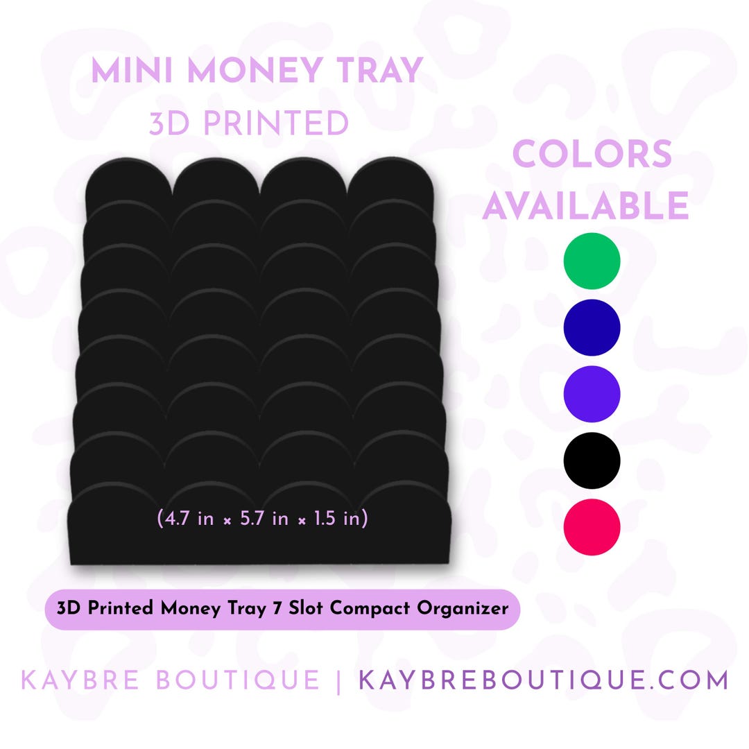 Mini 3D Printed Money Tray • Budget Organizer for Cash Stuffing • 7 ...