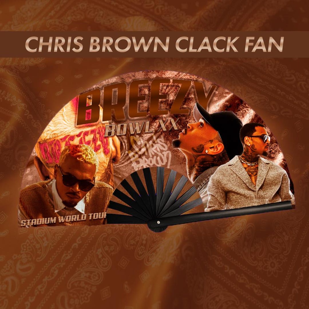 Chris Brown Custom Clack Fan – Personalized Sublimation Folding Fan for ...