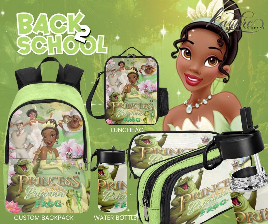 Green Princess Tiana and the Frog Personalized Backpack, Back-to-school ...