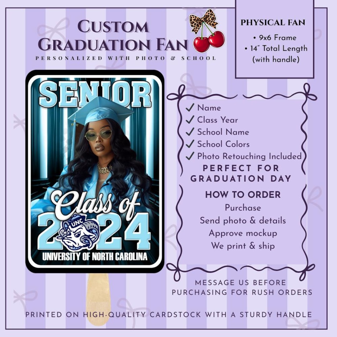 Personalized Graduation Hand Fan | Custom Photo, Senior Party Favors - Etsy