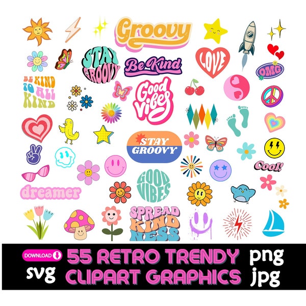 80s Clipart Set, Digital Clipart, Clip Art, 1980s Set, Vector, PNG ...